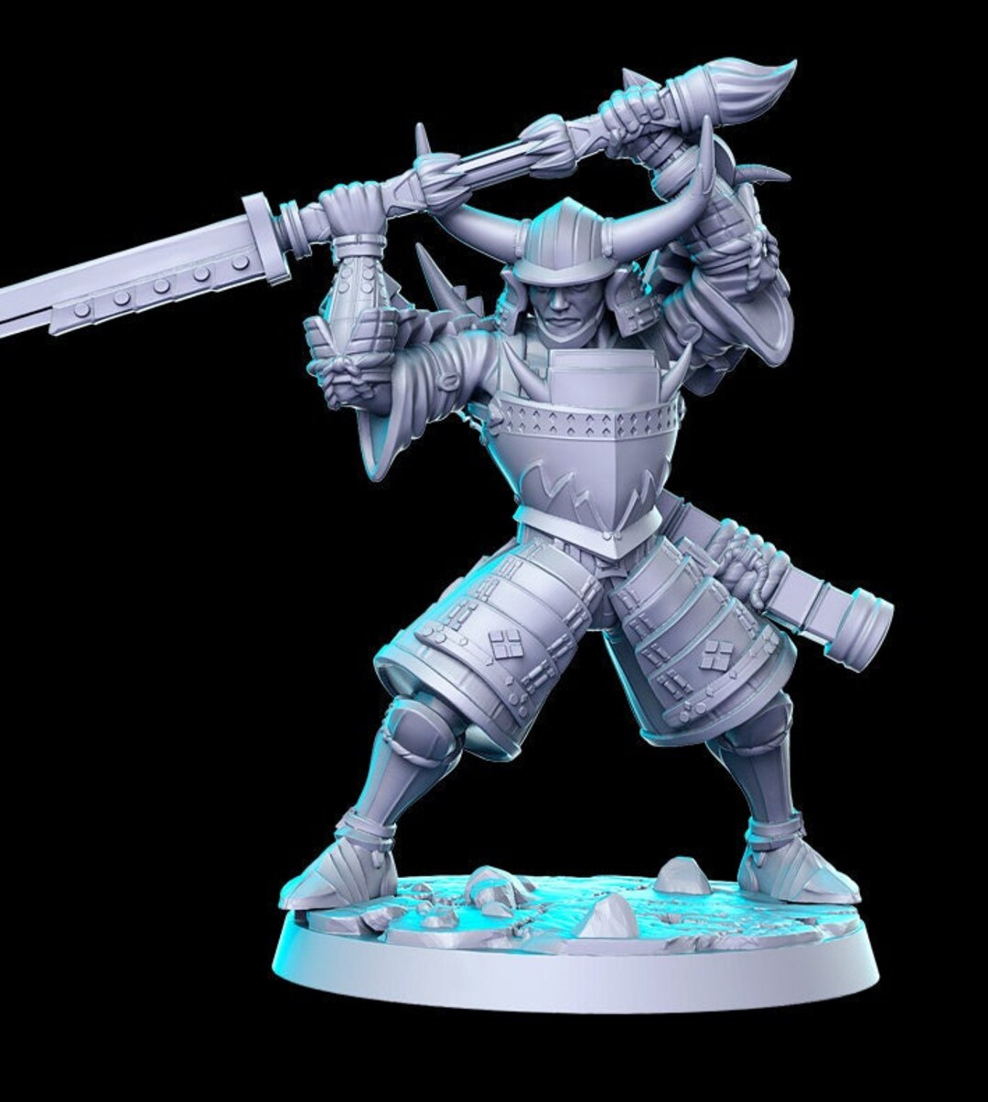 Kuroda - Nodachi Wielding Samurai - Warrior - 32mm - 28mm 3d Printed ...