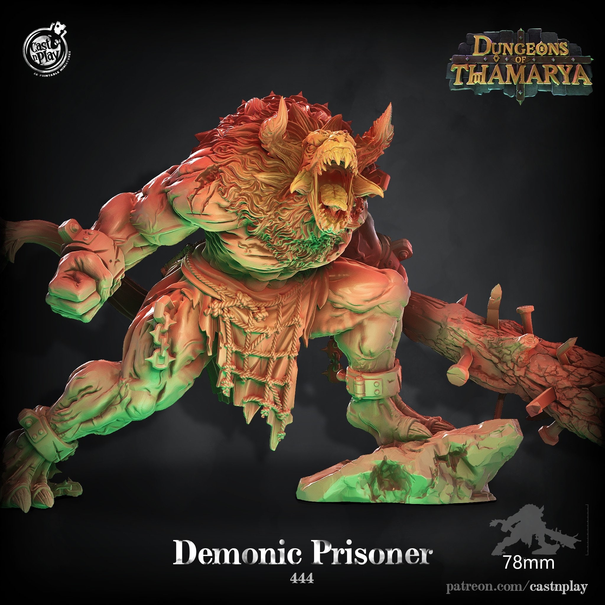 Demonic Prisoner - Demon Beast - Monster - Dungeons of Thamarya - 3d ...