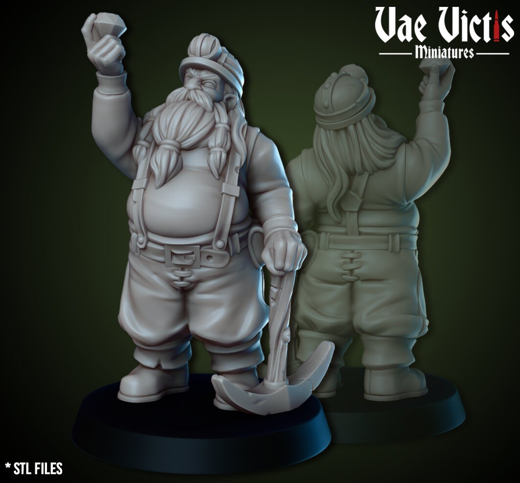 Dwarven Miners - Dnd Hero/npc - 28mm Miniatures for Tabletop Gaming ...