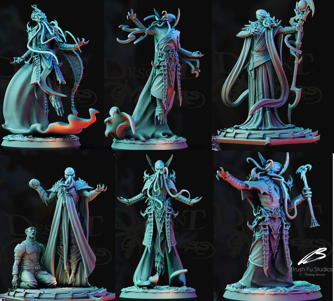 Mindflayers Illithids Mind Flayer 28mm 3d Printed Mini Rpg