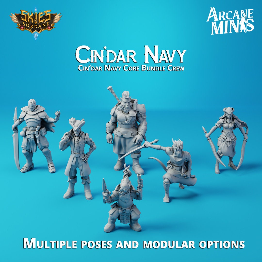 Dnd Party - Cindar Navy - Skies of Sordane - 32mm - 28mm Miniatures for ...