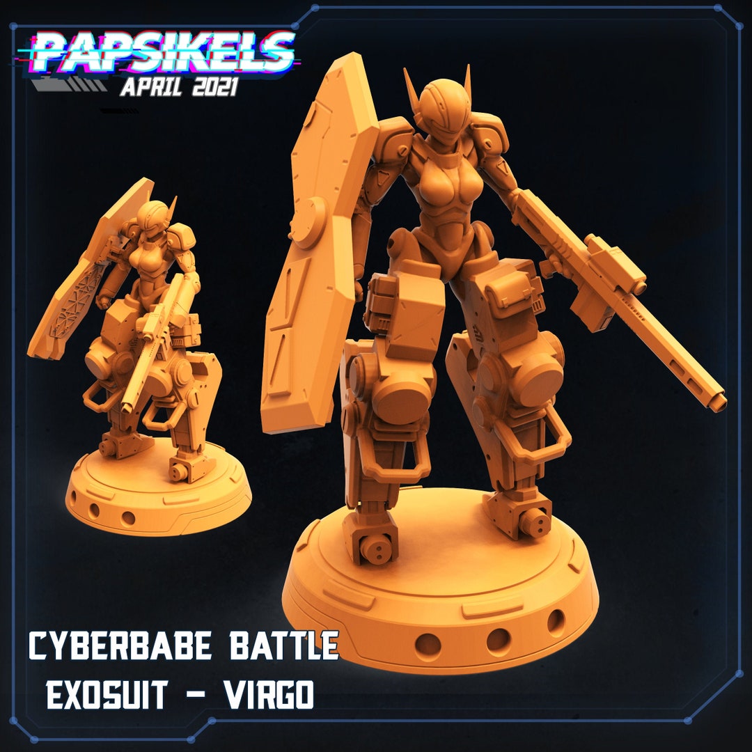 Cyberbabe Battle Exosuit - Virgo -28mm 32mm Miniatures for Tabletop ...