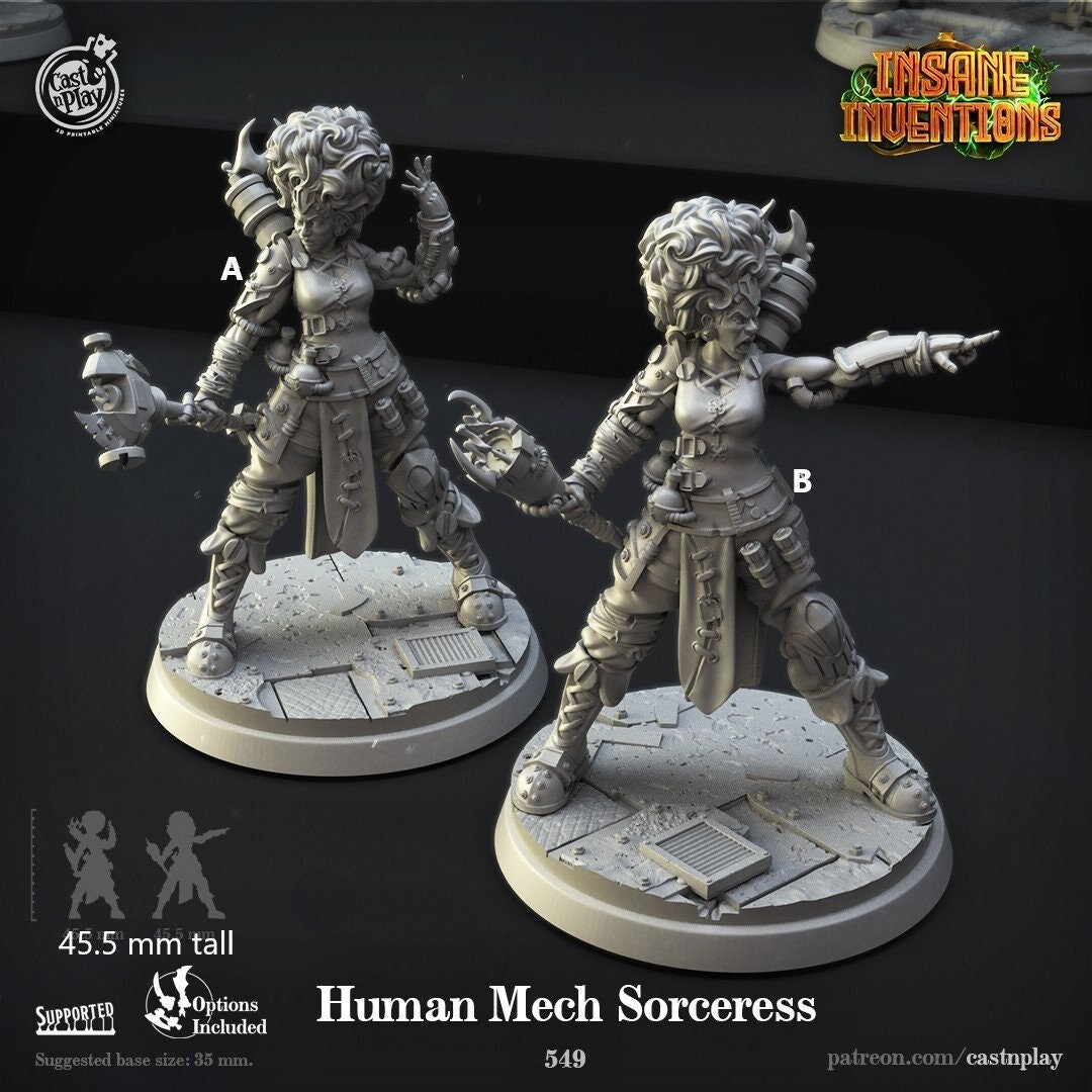 Human Mech Sorceress - Insane Inventions - 28mm | Miniatures for ...