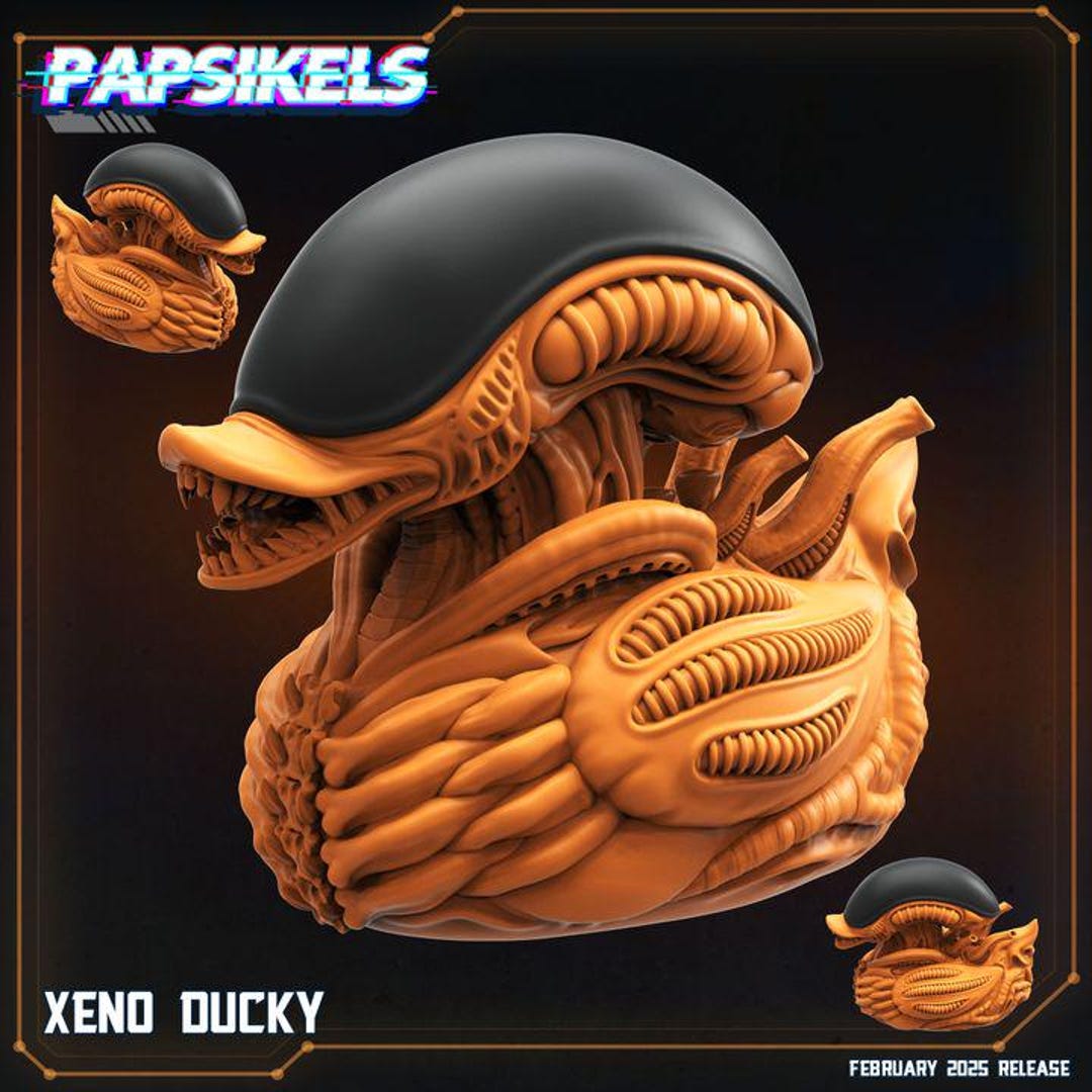 Xeno Ducky - Cyber Duck - 3d Printed Fantasy Mini - 28mm | 32mm ...