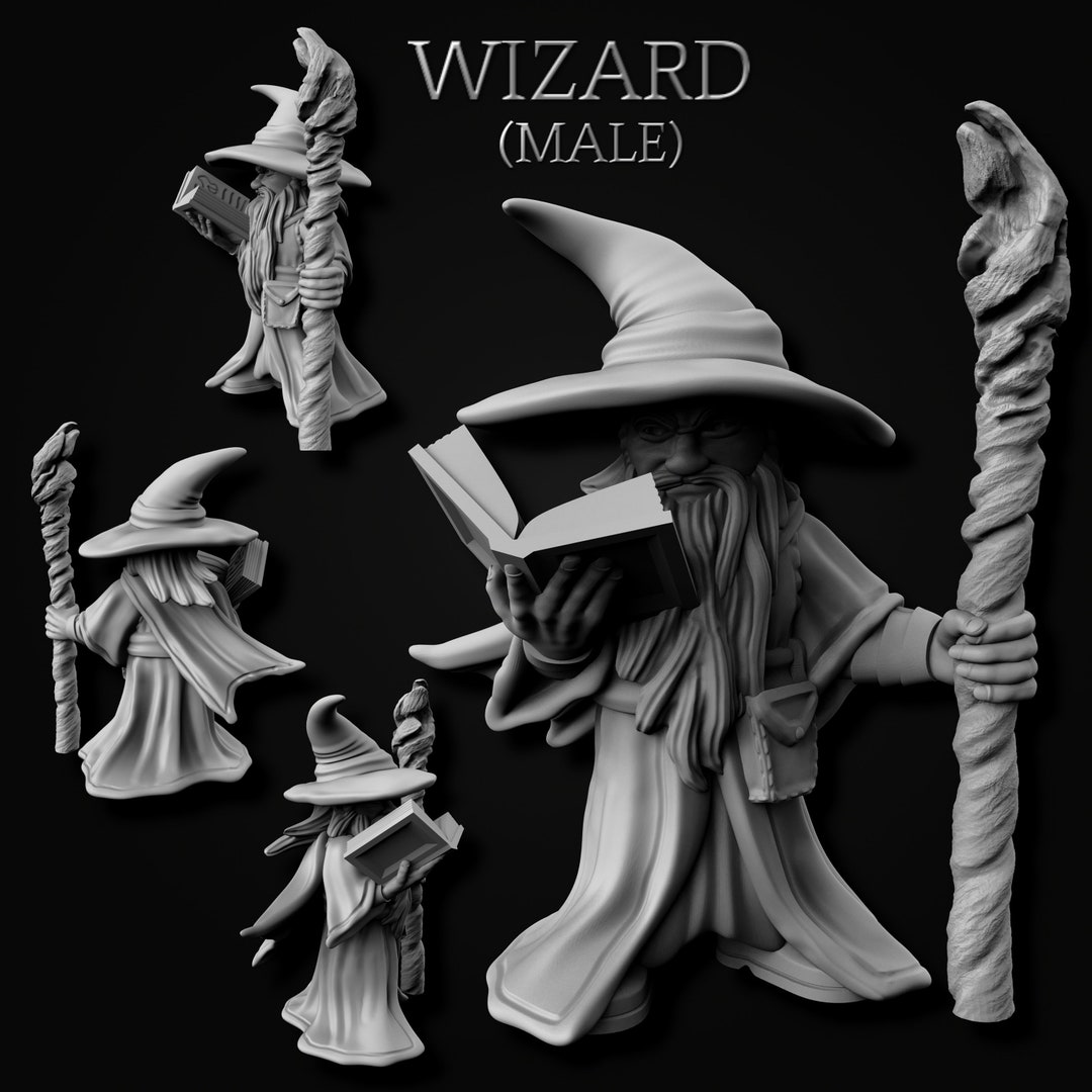 Male Gnome Wizard - Gnomish Adventurers - 32mm | 28mm Miniatures for ...