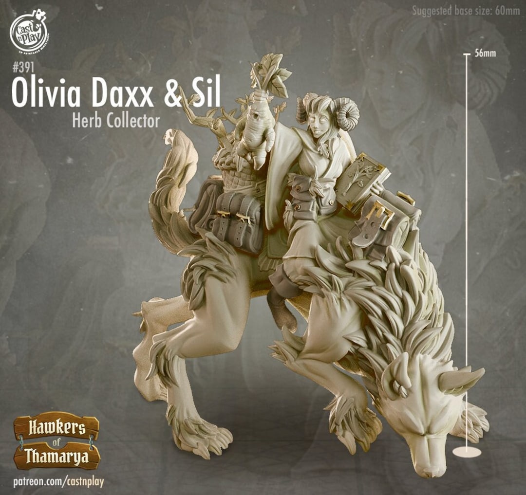 Olivia Daxx and Sil - Tiefling - Caoraa - Wolf Mount - 28mm Miniatures ...
