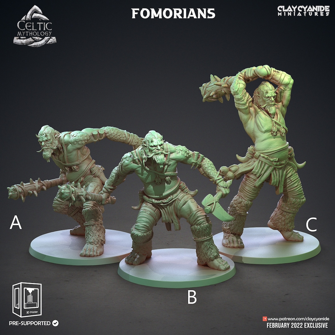 Evil Giants Monsters Fomorians Celtic Mythology 28mm Dungeons