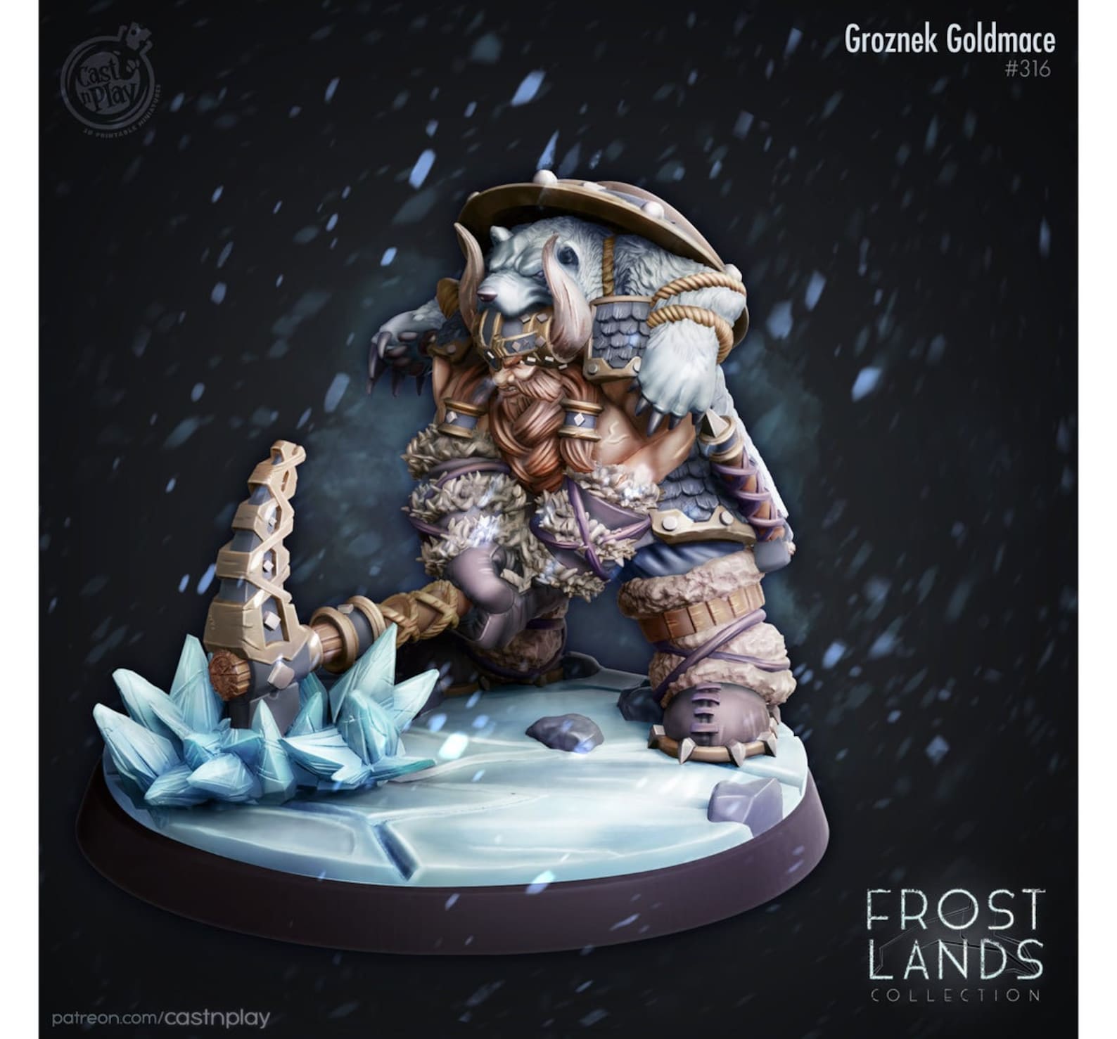 Groznek Goldmace Frost Dwarf Frost Lands 28mm Miniatures - Etsy