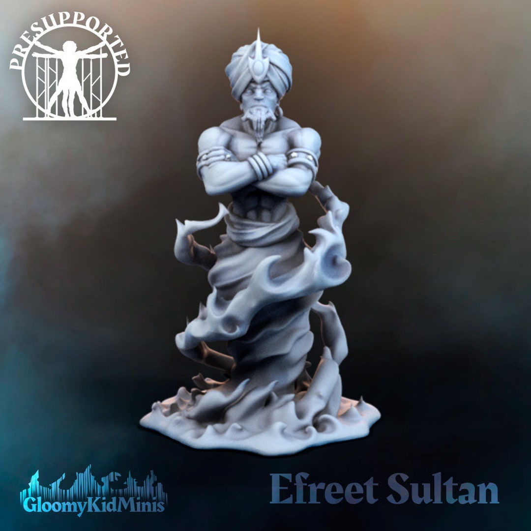 Efreet Sultan - Genie - Jinn - Dark Sun - 28mm Miniatures for Tabletop Gaming (dnd, D&D ...