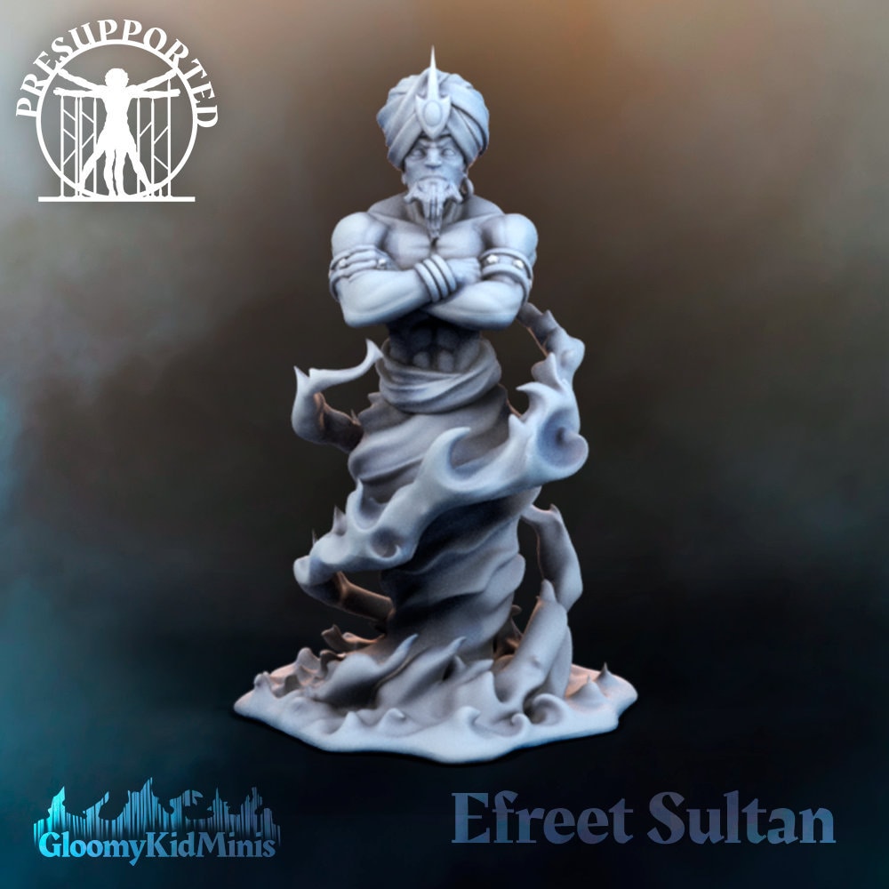 Efreet Sultan - Genie - Jinn - Dark Sun - 28mm Miniatures for Tabletop ...