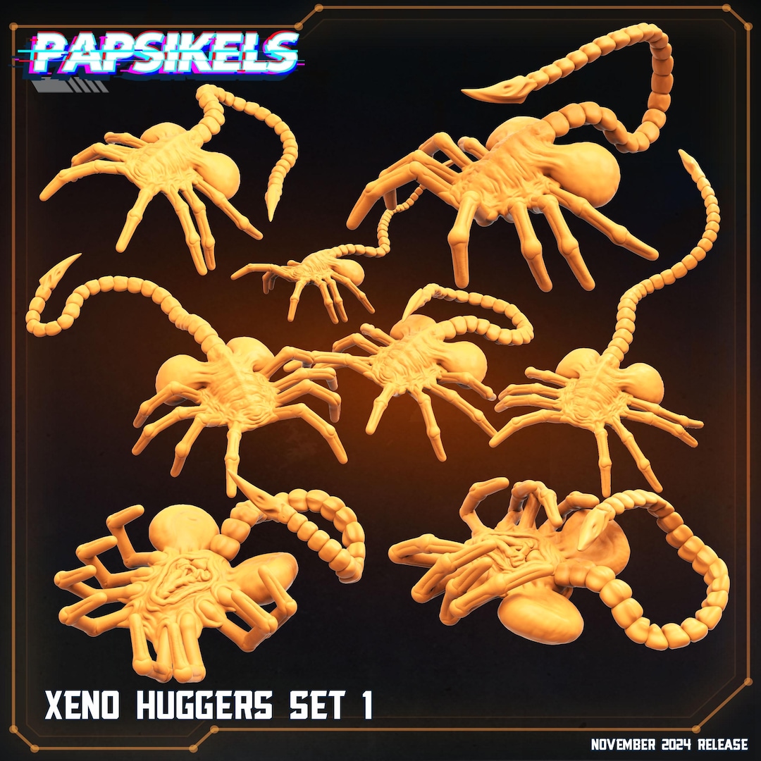 Xeno Hugger Alien Vs. Human Facehuggers - 28mm Miniatures for Tabletop ...
