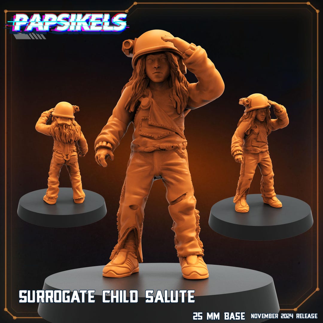 Surrogate Child Salute Alien Vs. Humans - 28mm Miniatures for Tabletop ...