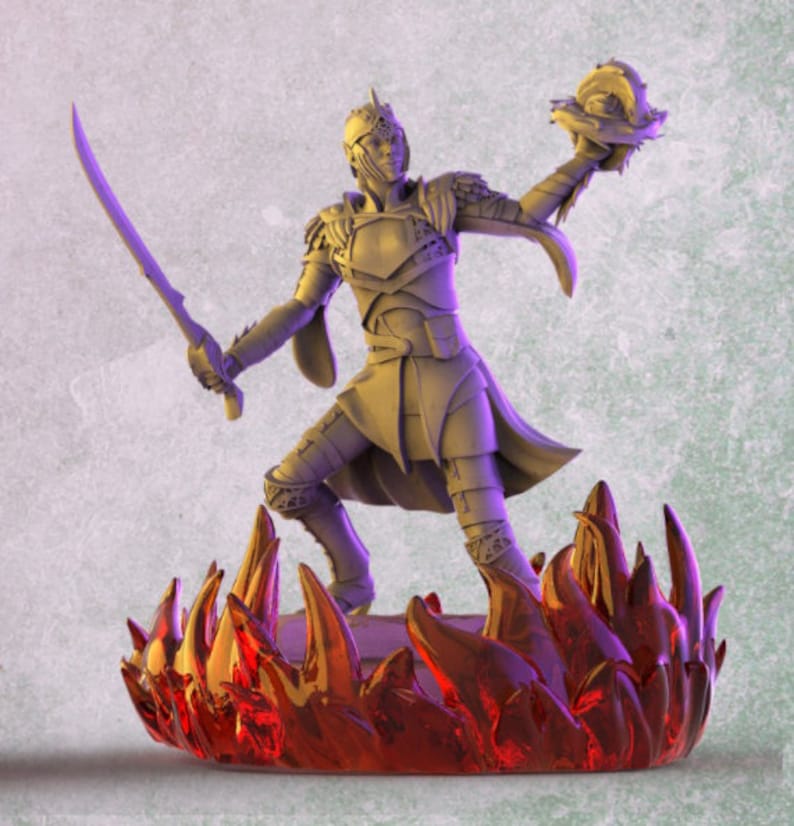 Sun Elf Swordmage 28mm Miniatures for Tabletop Gaming dnd - Etsy