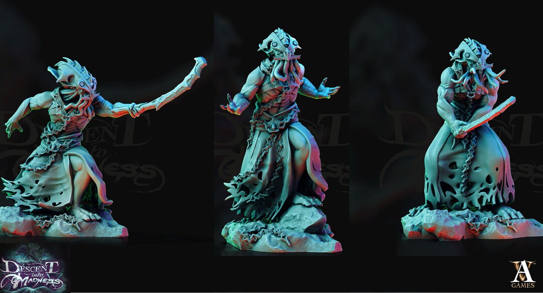 Mindflayers - Illithids Deepspawn - 28mm Miniatures for Tabletop Gaming ...