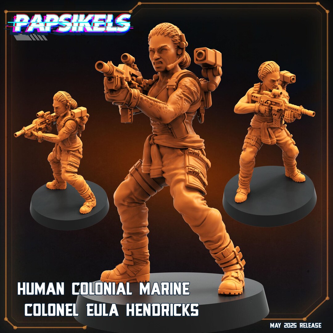 Human Colonial Marine Eula Hendricks - 28mm 32mm Miniatures for ...