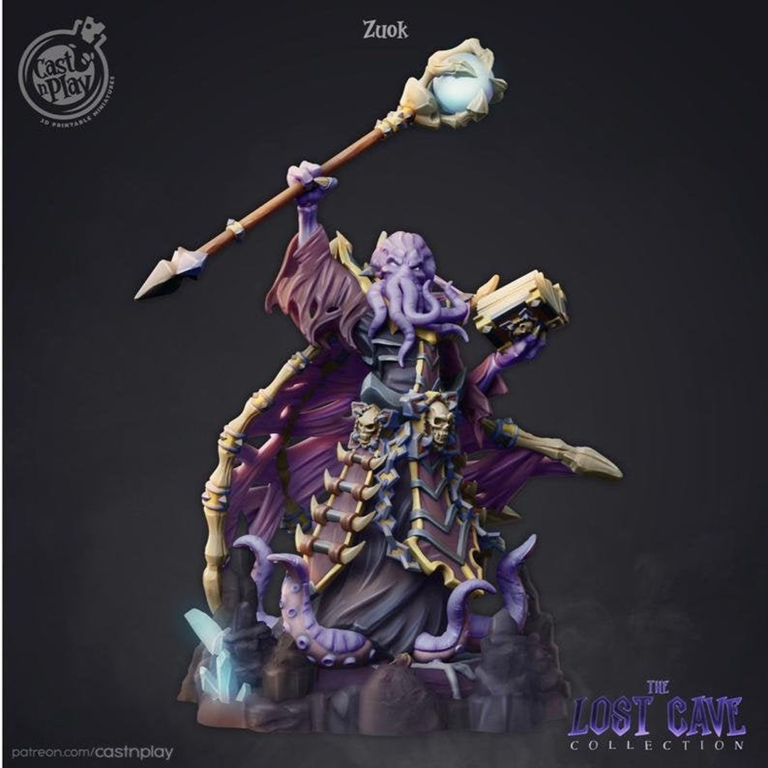 Mindflayer Sorcerer - Zuok - Underdark - 28mm Miniatures for Tabletop ...