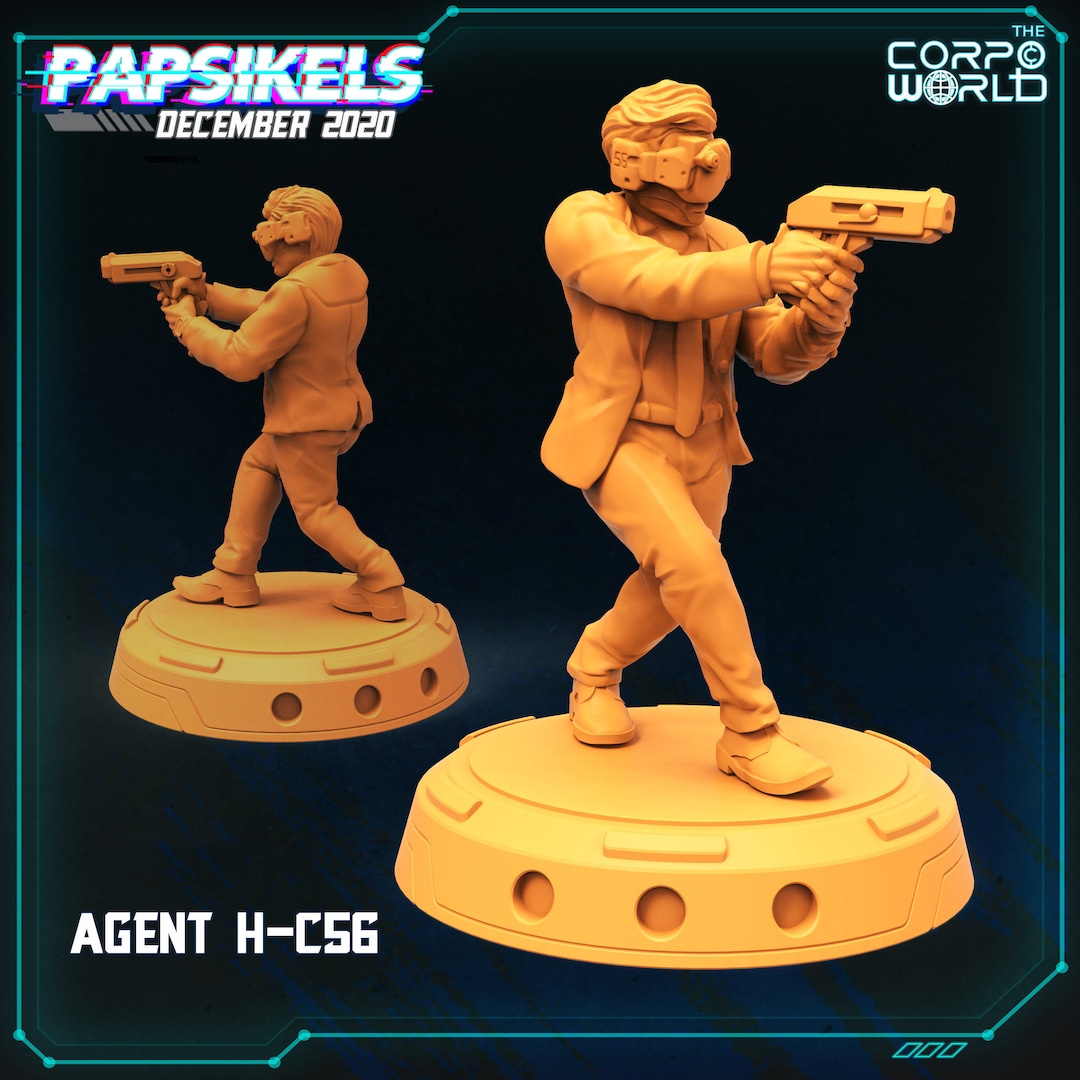 Corpo Agent - Corpo World - Agent C56 28mm | 32mm Miniatures for ...