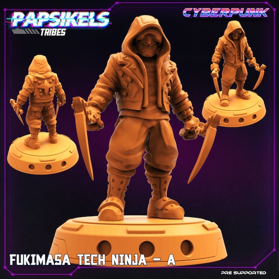 Cyberpunk Fukimasa Tech Ninja 28mm 32mm Miniatures for - Etsy