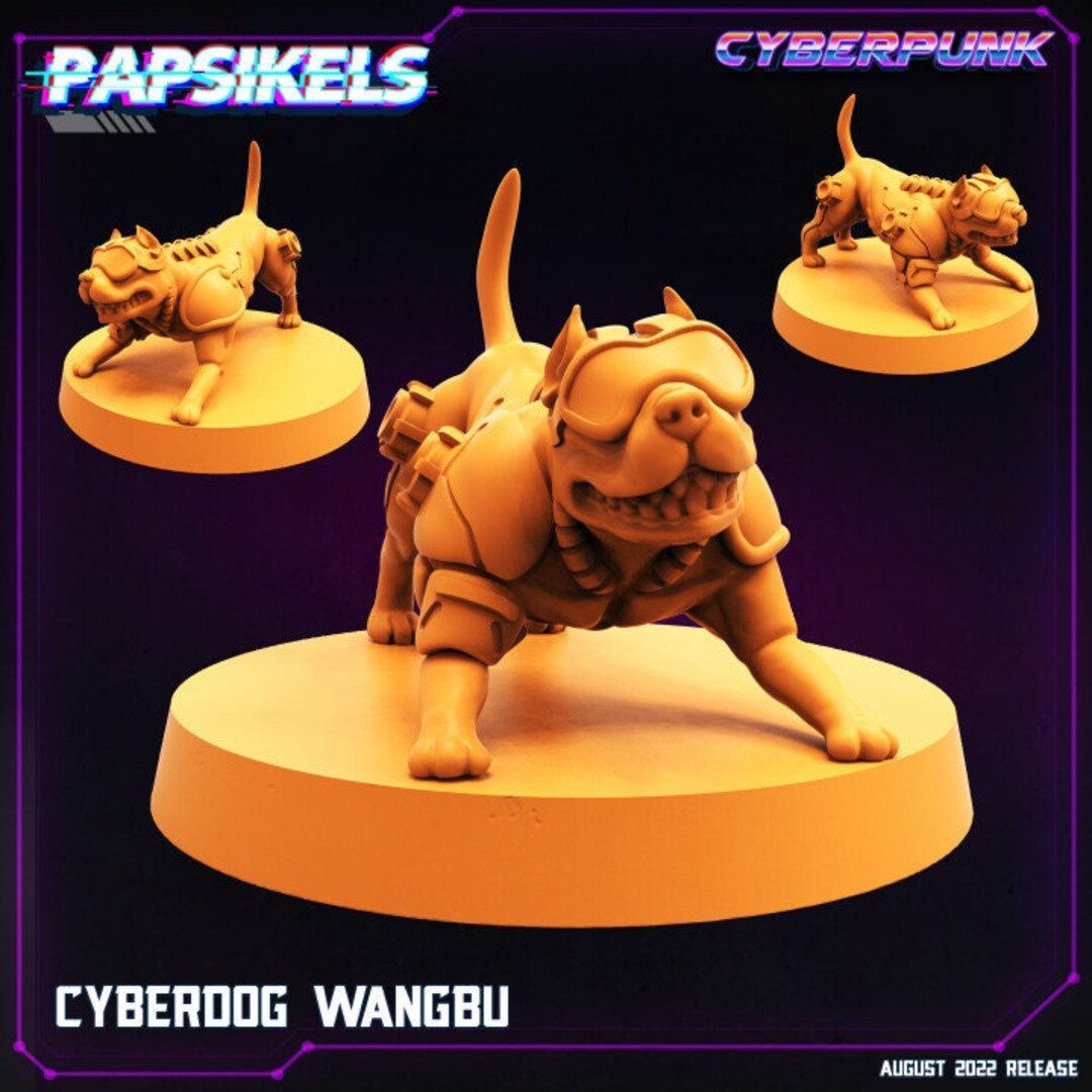 Wangbu Cyberdog - Cyberpunk Cyber Dog - Pet Companion - 28mm Miniatures ...