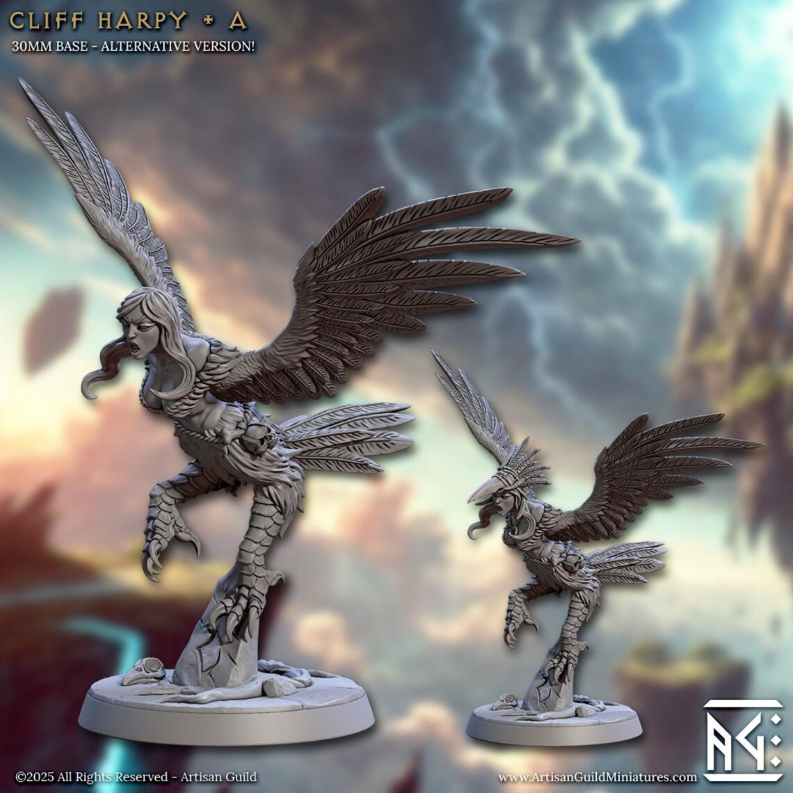 Cliff Harpies Set - Harpy - Kit I NO Hat - Flying Winged - 28mm 32mm ...