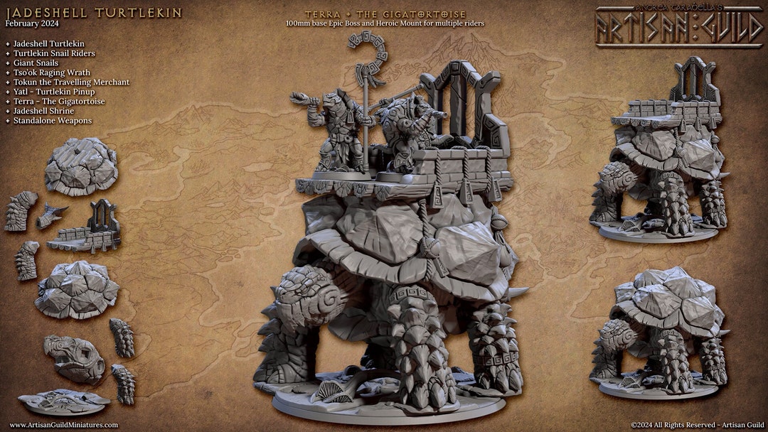 Terra the Gigatortoise - Giant Turtle Tortoise With Platform - 28mm ...