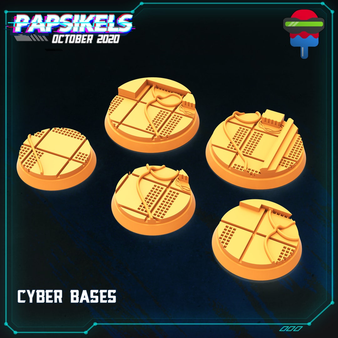 Cyberpunk Bases - Circular Bases - 28mm Miniatures for Tabletop Gaming ...