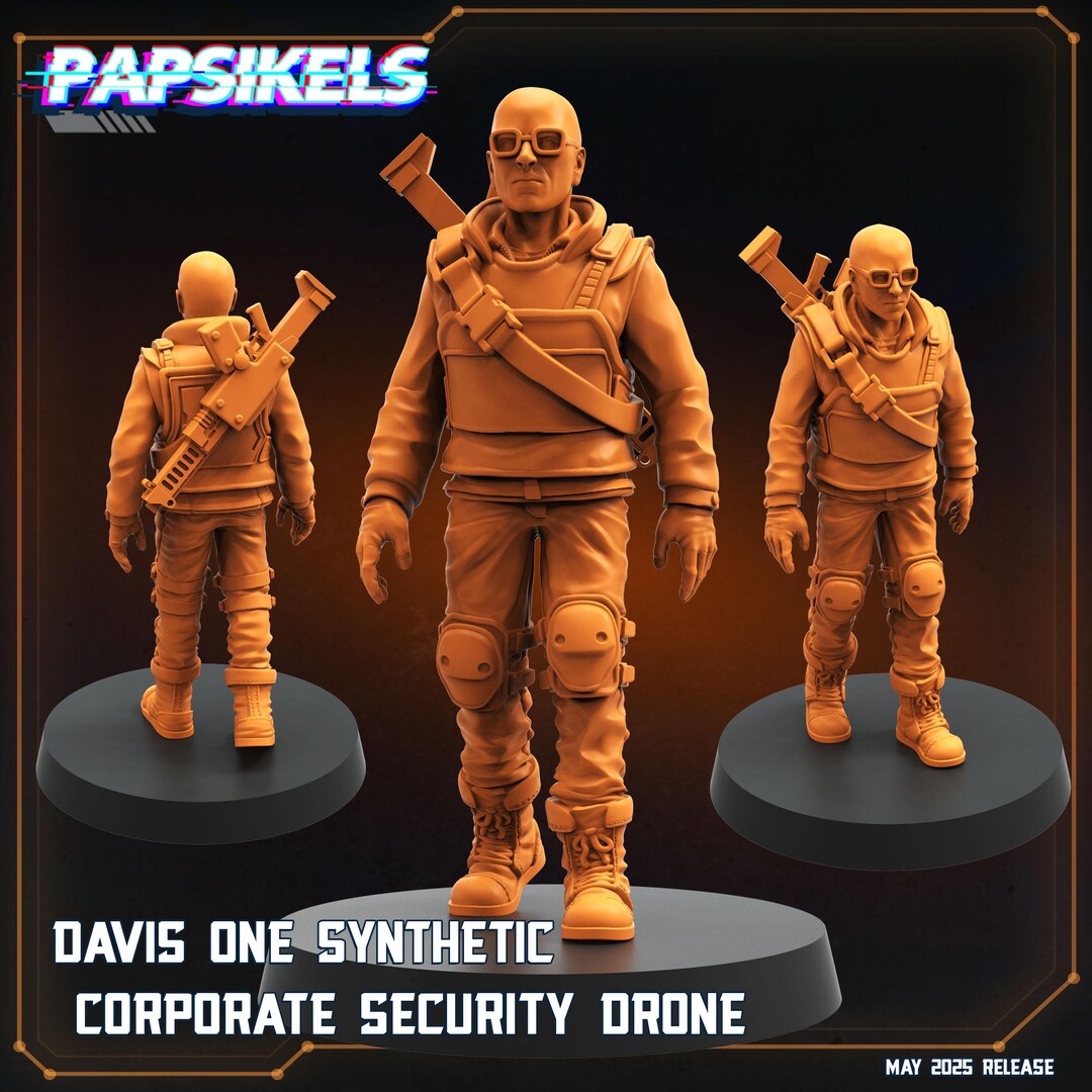 Davis One Synthetic Security Drone - 28mm 32mm Miniatures for Tabletop ...