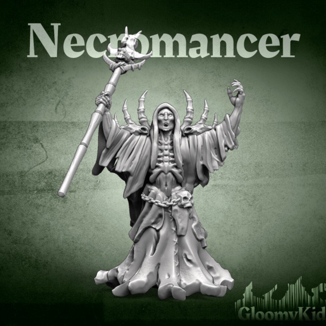 Necromancer - Dnd Villain - Undead Sorcerer - 3d Printed 28mm ...