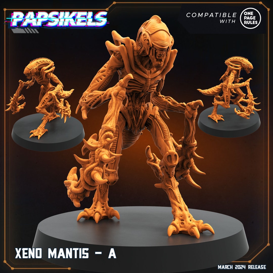 Xeno Mantis - Space Aliens Set of 5 - Alien Wars - 28mm Miniatures for ...