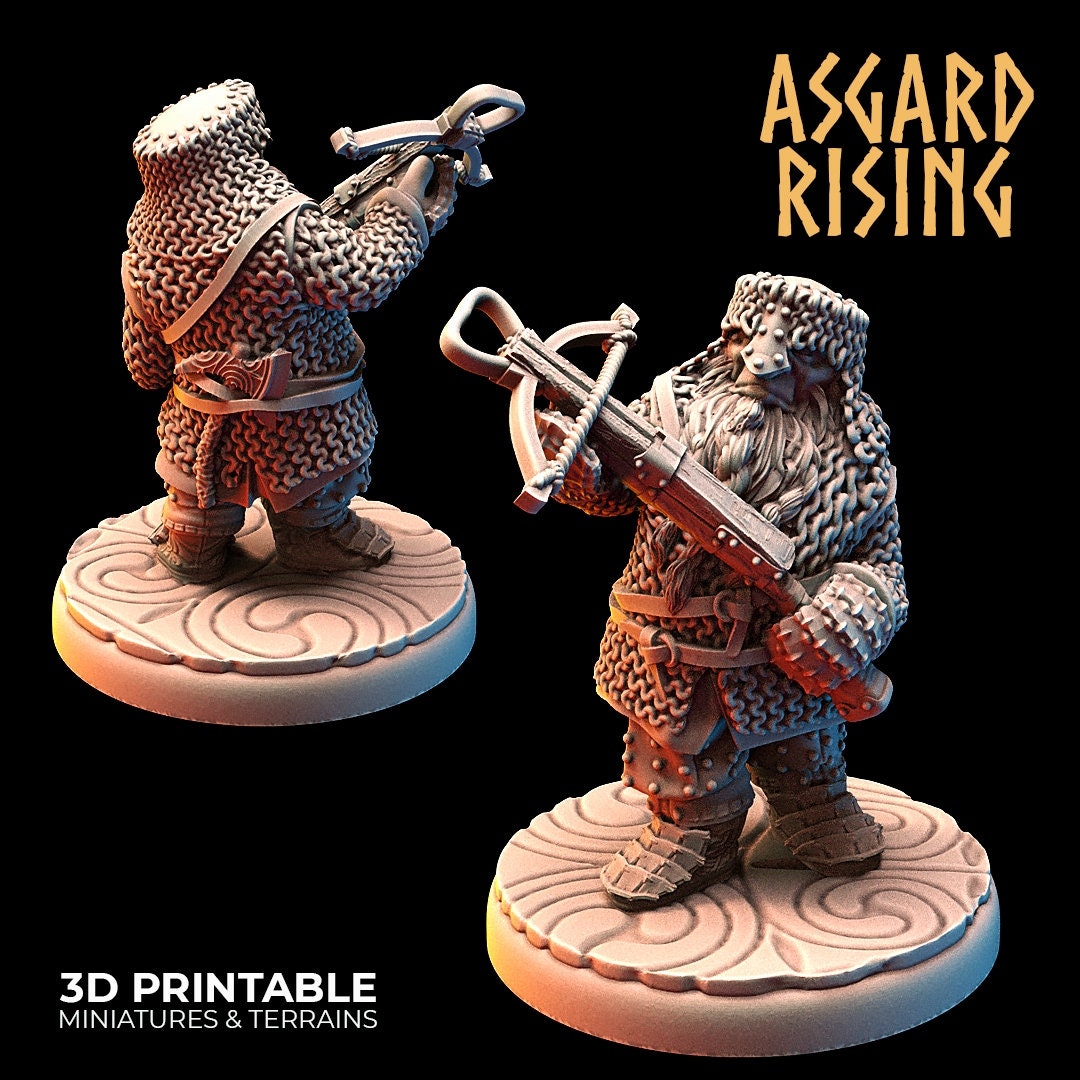 Dwarf Ranged Archer Crossbow - Gun - Dwarven Dwarves - 28mm | 3d ...