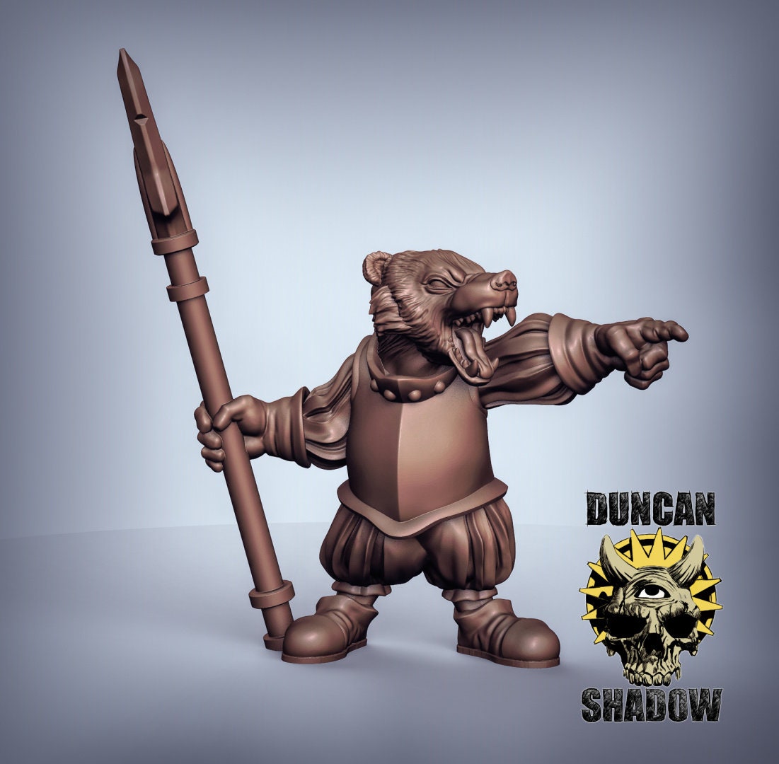 Badger Warriors With Spears 28mm 32mm Miniatures for | Etsy