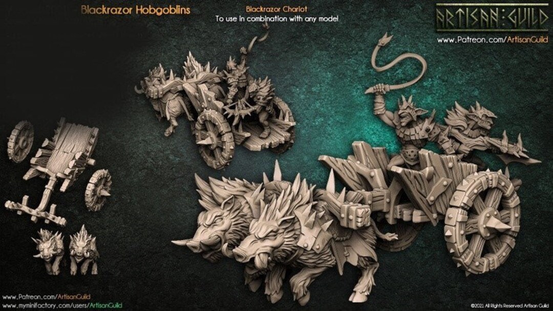 Blackrazor Chariot - Hobgoblins - 28mm Miniatures for Tabletop Gaming ...