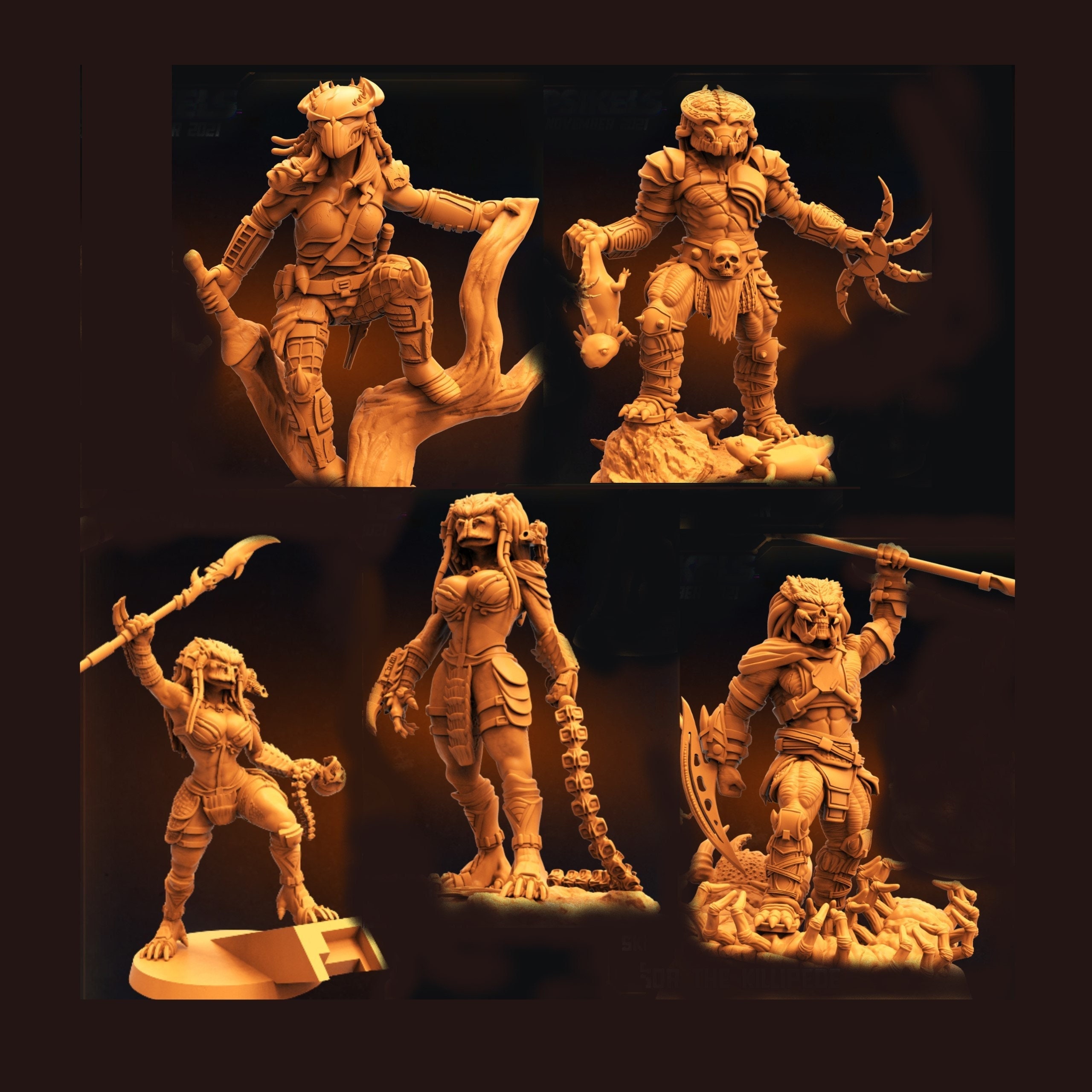 Skull Hunter Tusk Master Predator Alien Monster 28mm - Etsy