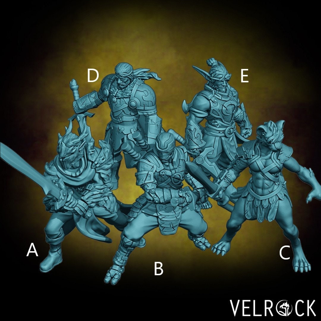 Veteran Swordsmen Pack - 28mm | 32mmminiatures for Tabletop Gaming (dnd ...
