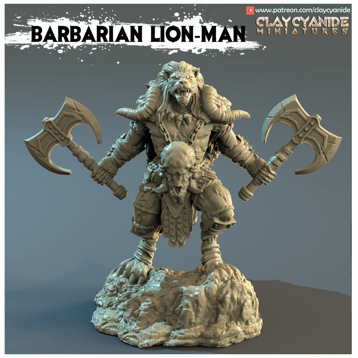 Lion Barbarian Dnd Hero 28mm Dungeons and Dragons - Etsy