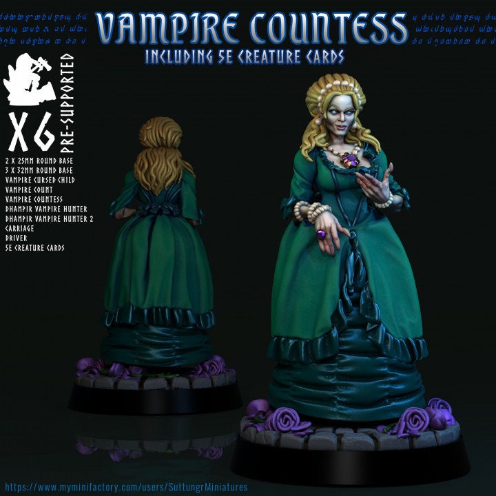 Female Vampire Vampire Court 28mm or 32mm Miniatures for - Etsy
