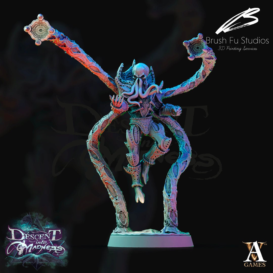 Mind Flayer Lord - Illithid Commander - 28mm Miniatures for Tabletop ...
