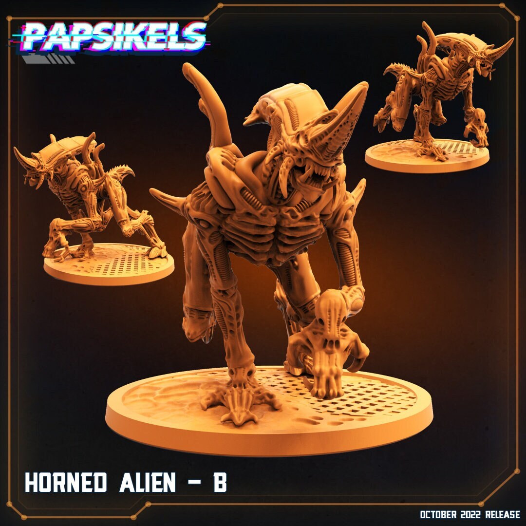 Horned Alien - Rambutan Breakers - Space Monster - 28mm Miniatures ...