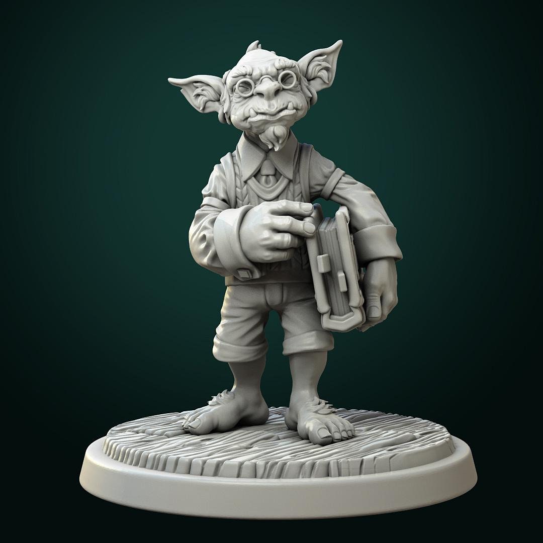 Goblin Librarian NPC - Gobbo - 3d Printed 28mm | 32mm Miniatures for ...