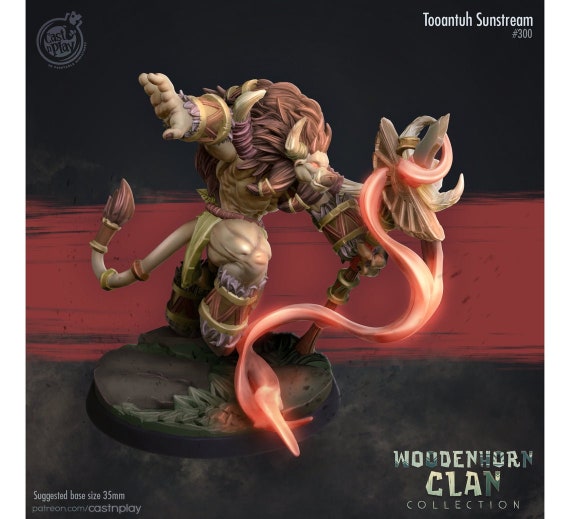 Tooantuh Sunstream Minotaur Shaman Woudenhorn Clan 28mm | Etsy