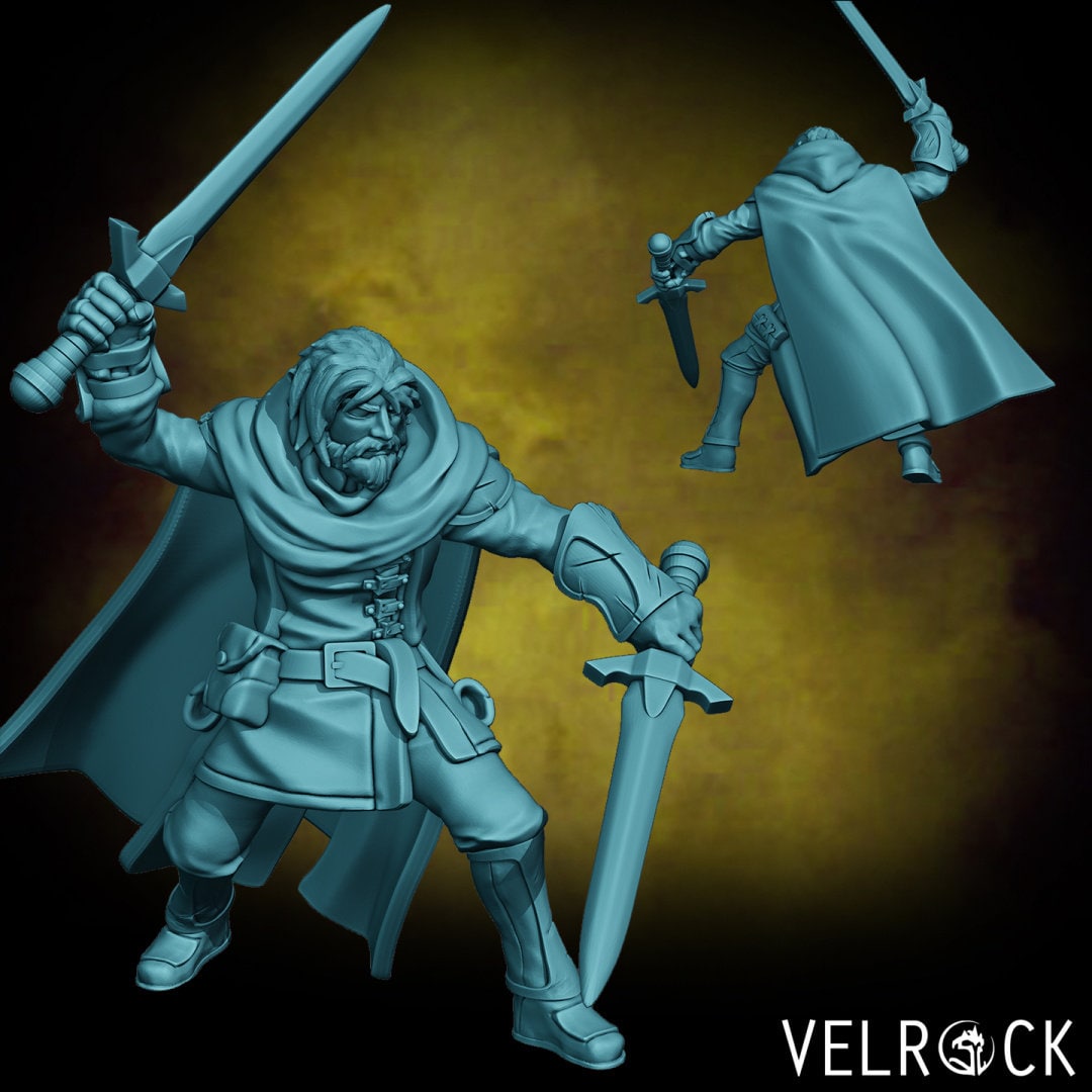 Male Rugged Half Elf Ranger With Assorted Weapons Hero RPG - Etsy