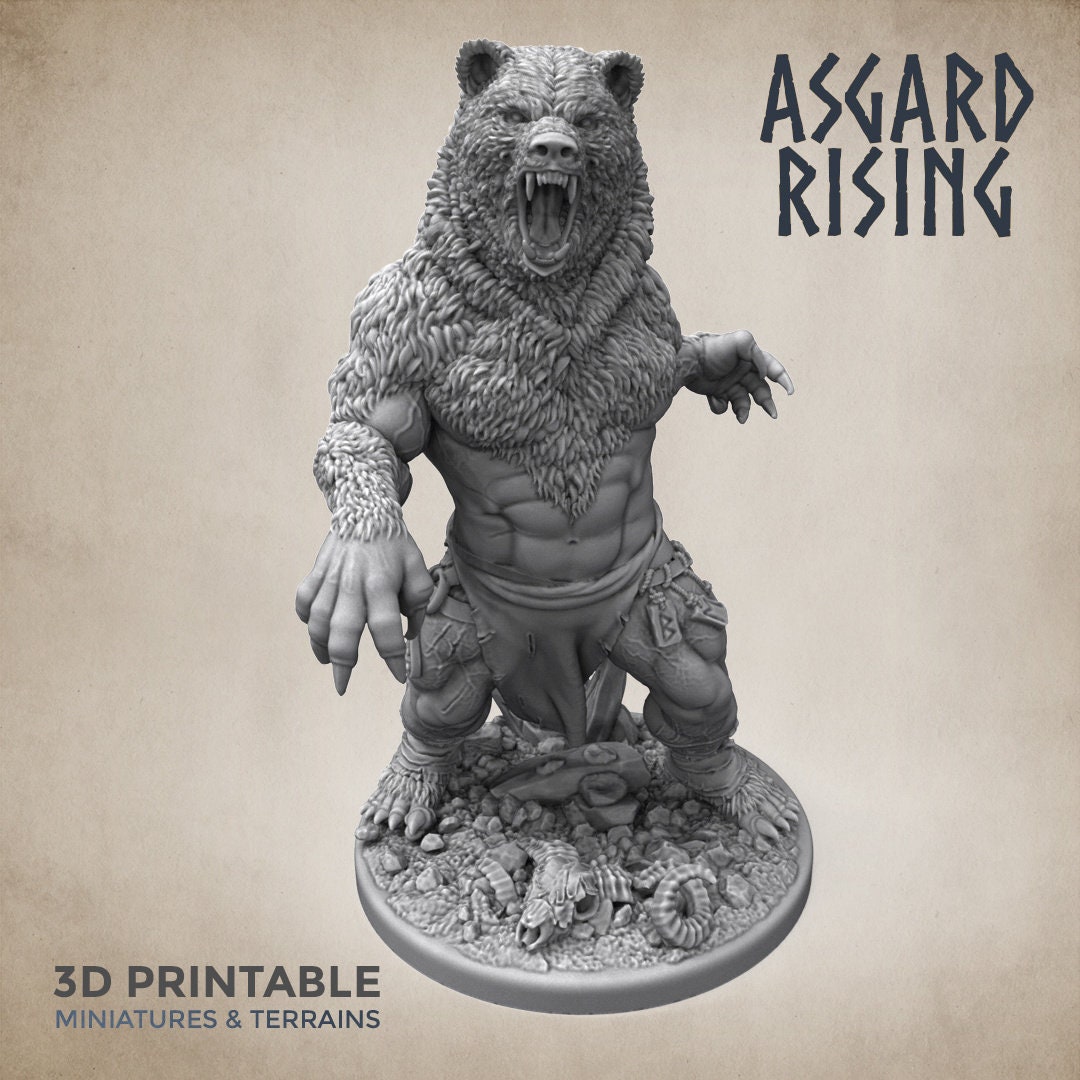 Werebear - Shapeshifting Bear - Druid - 28mm Miniatures for Tabletop ...