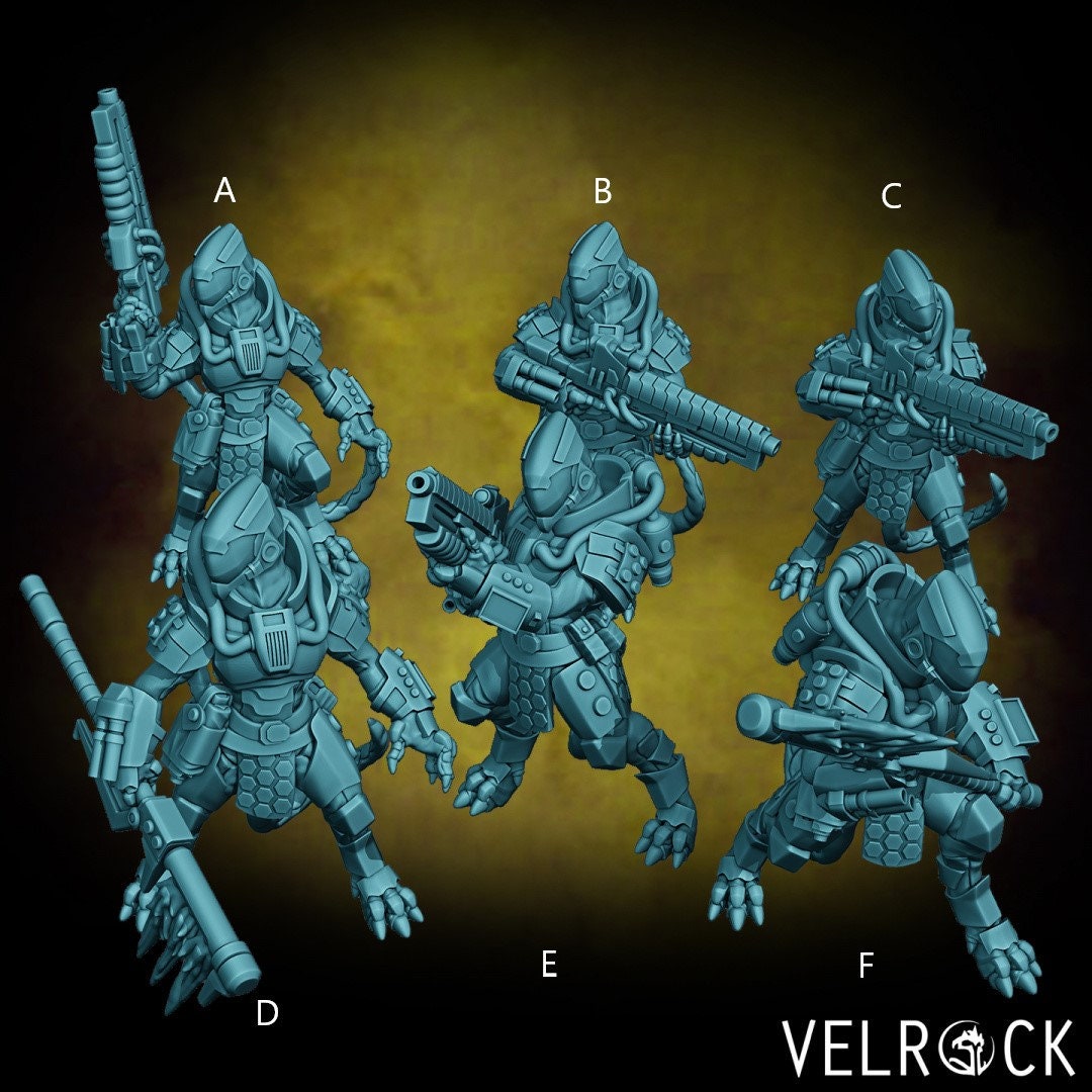Saurian Mercenary Grunts Female - 28mm | 32mmminiatures for Tabletop ...