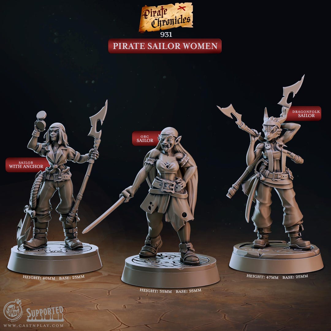 Pirate Sailor Women - Dragonborn Orc Female - Pirate Chronicles - 3d ...