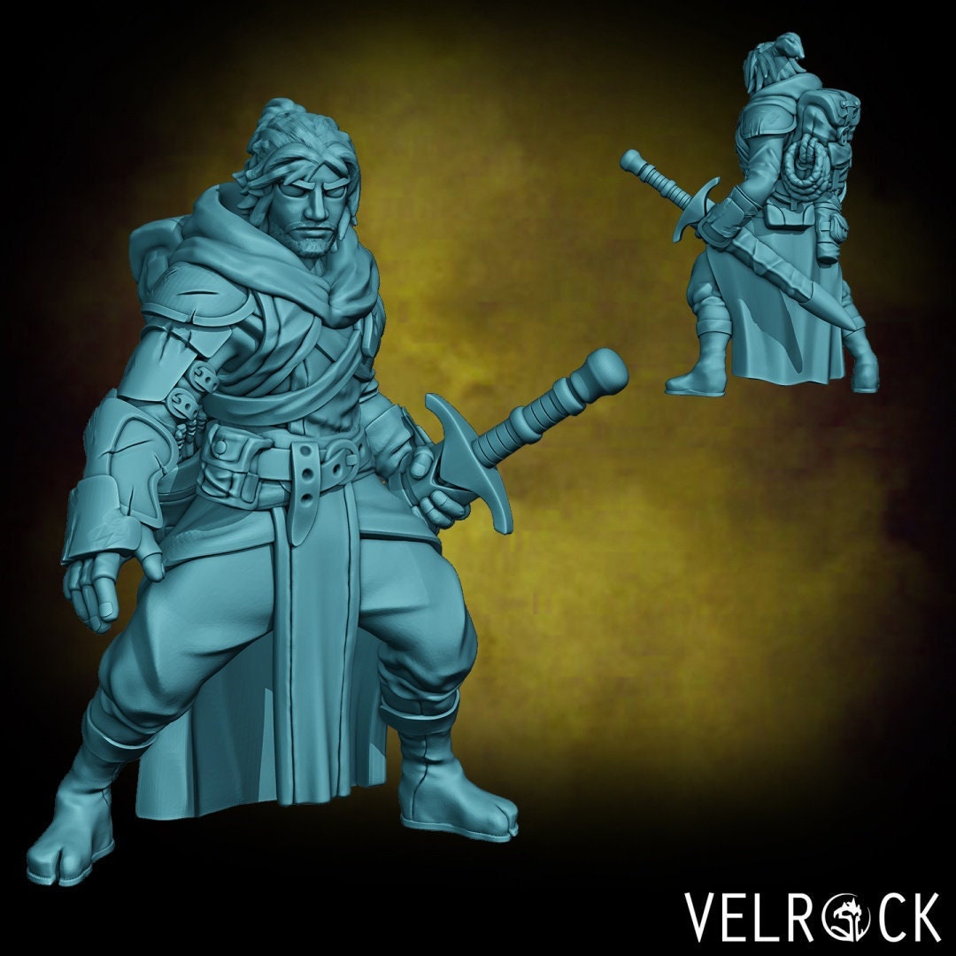 Male Rugged Kensei Monk - Samurai - Hero RPG - 28mm | 32mmminiatures ...