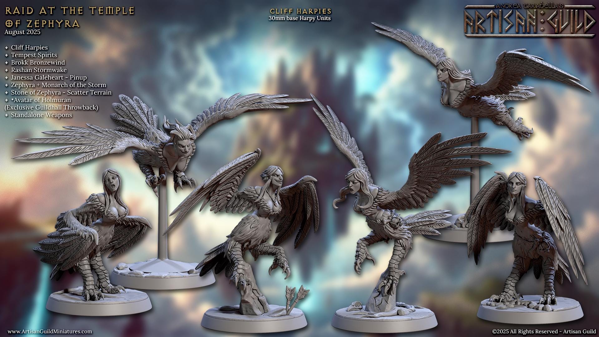 Cliff Harpies Set - Harpy - Kit I NO Hat - Flying Winged - 28mm 32mm ...