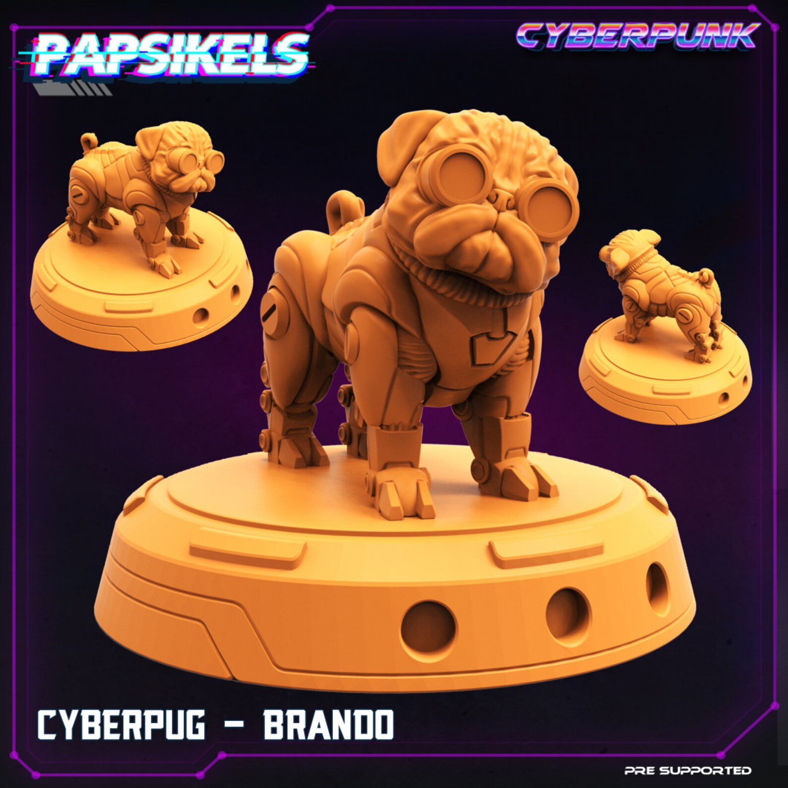 Cyberpunk Dog - Cyberdog - Corgi Pug Husky - 28mm Miniatures for ...