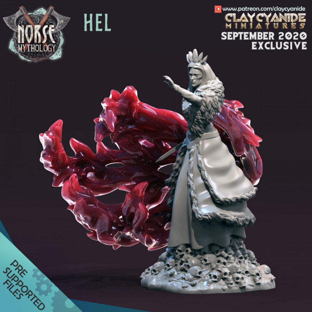 Hel - Norse Mythology - Viking - 28mm Dungeons and Dragons Miniatures ...