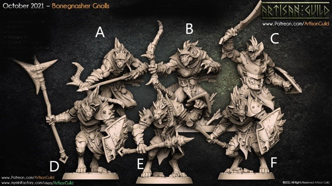 Bonegnasher Gnolls Modular Unit - Gnoll Army - Monster - 3d Printed ...