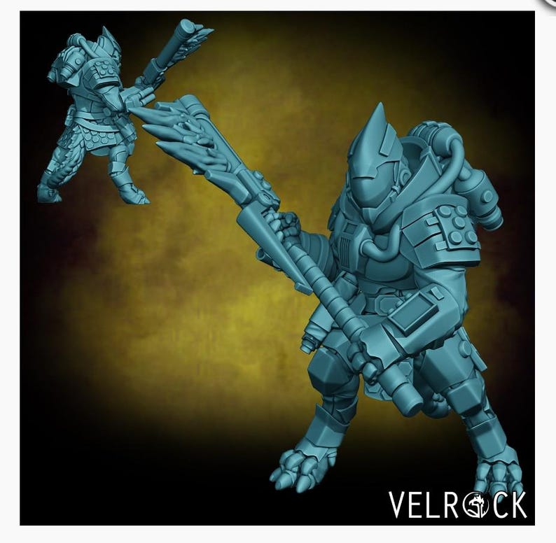 Saurian Mercenary Grunts Male - 28mm | 32mmminiatures for Tabletop ...